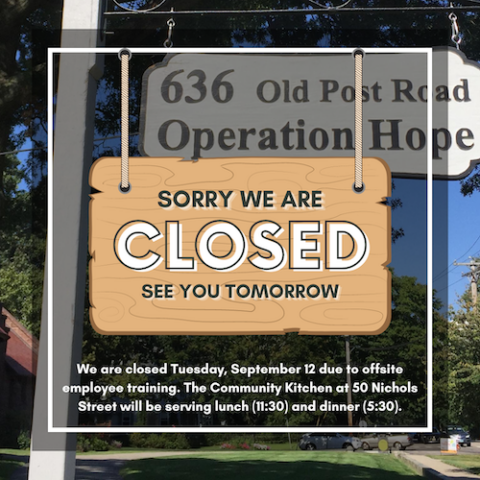 Office Closed Today, September 12 - Operation Hope of Fairfield